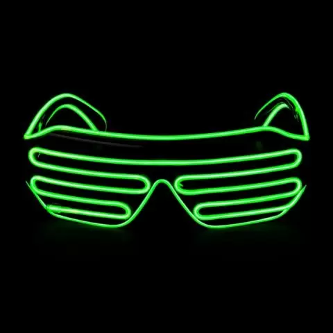 Green Adults EL Wire Glasses Light Up Neon Shutter Luminous Illuminated Party 3 Modes Glow Eyeglasses 3 Modes Concerts Clubs Bar Dj Raves Festivals