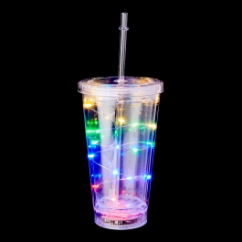 UltraLED Flashing Plastic Drinking Glasses LED Light Bar Water Glasses Plastic Tumblers for Adults Children Beer Glass Cocktail Glass Light Up Glasses Drinking Disco Light One Pint Tumbler